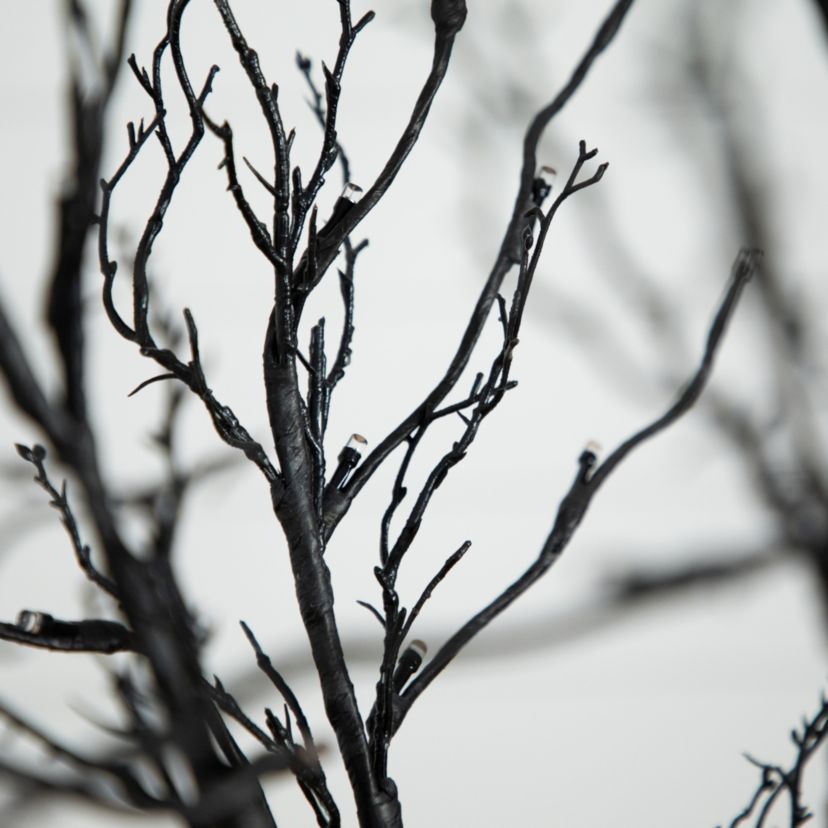 Nearly Natural 6ft. Pre-Lit Halloween Black Twig Artificial Fall Tree ...