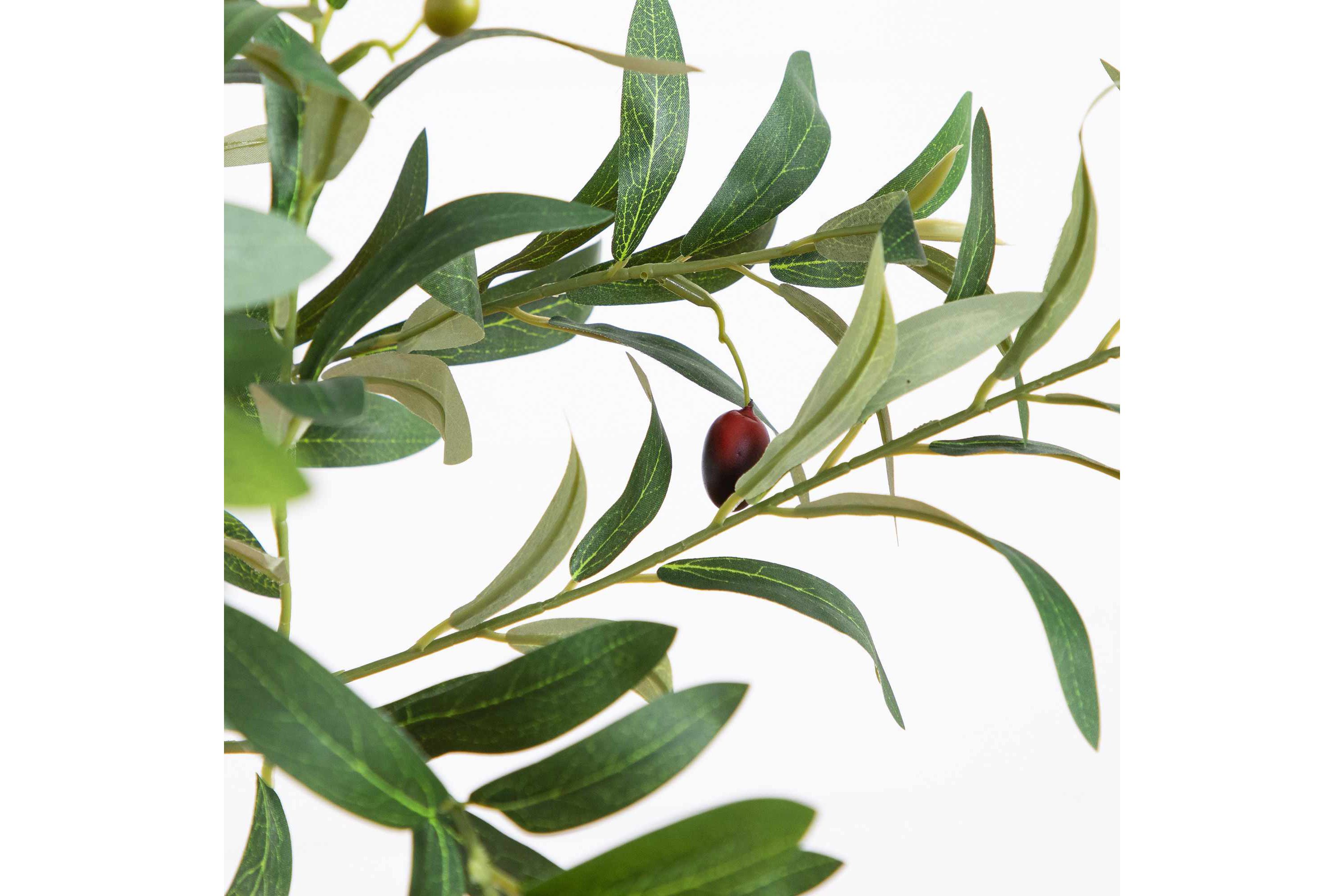 Nearly Natural 7-Foot Artificial Minimalist Olive Tree in White ...
