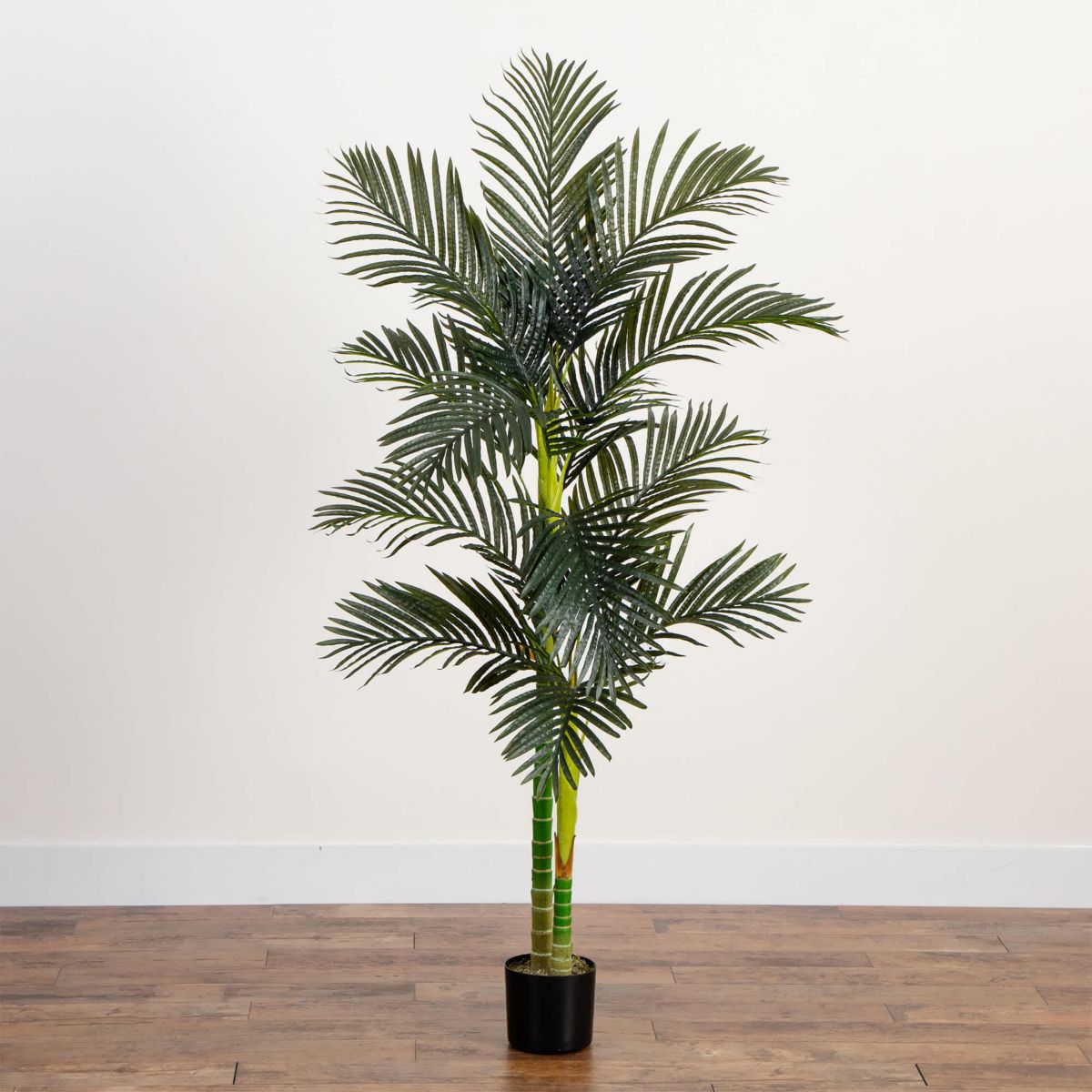 Nearly Natural 6-Foot Artificial Double Stalk Golden Cane Palm Tree | Belk