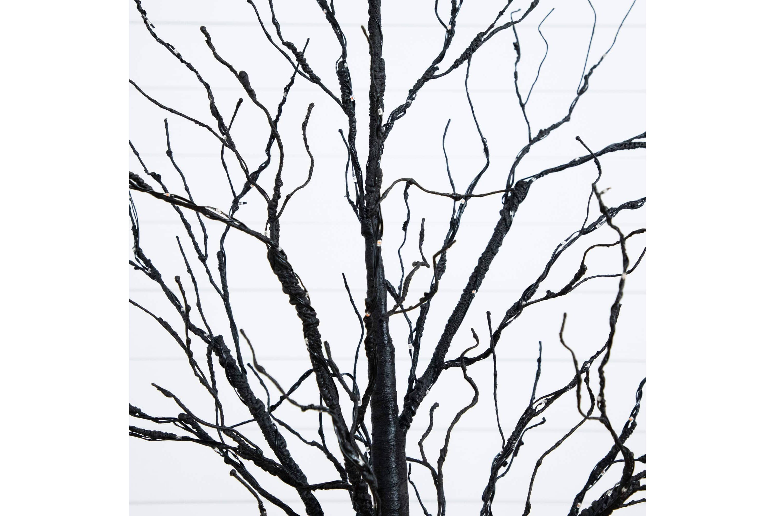 Nearly Natural 5-Foot Pre-Lit Halloween Black Twig Artificial Tree with ...