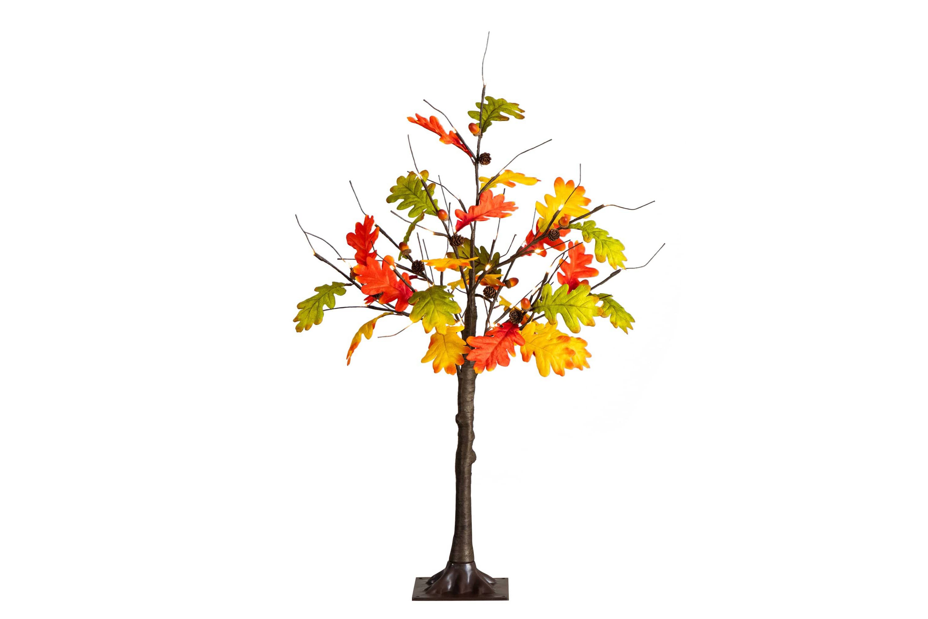 Nearly Natural 3-Foot Pre-Lit Autumn Maple Artificial Fall Tree with ...