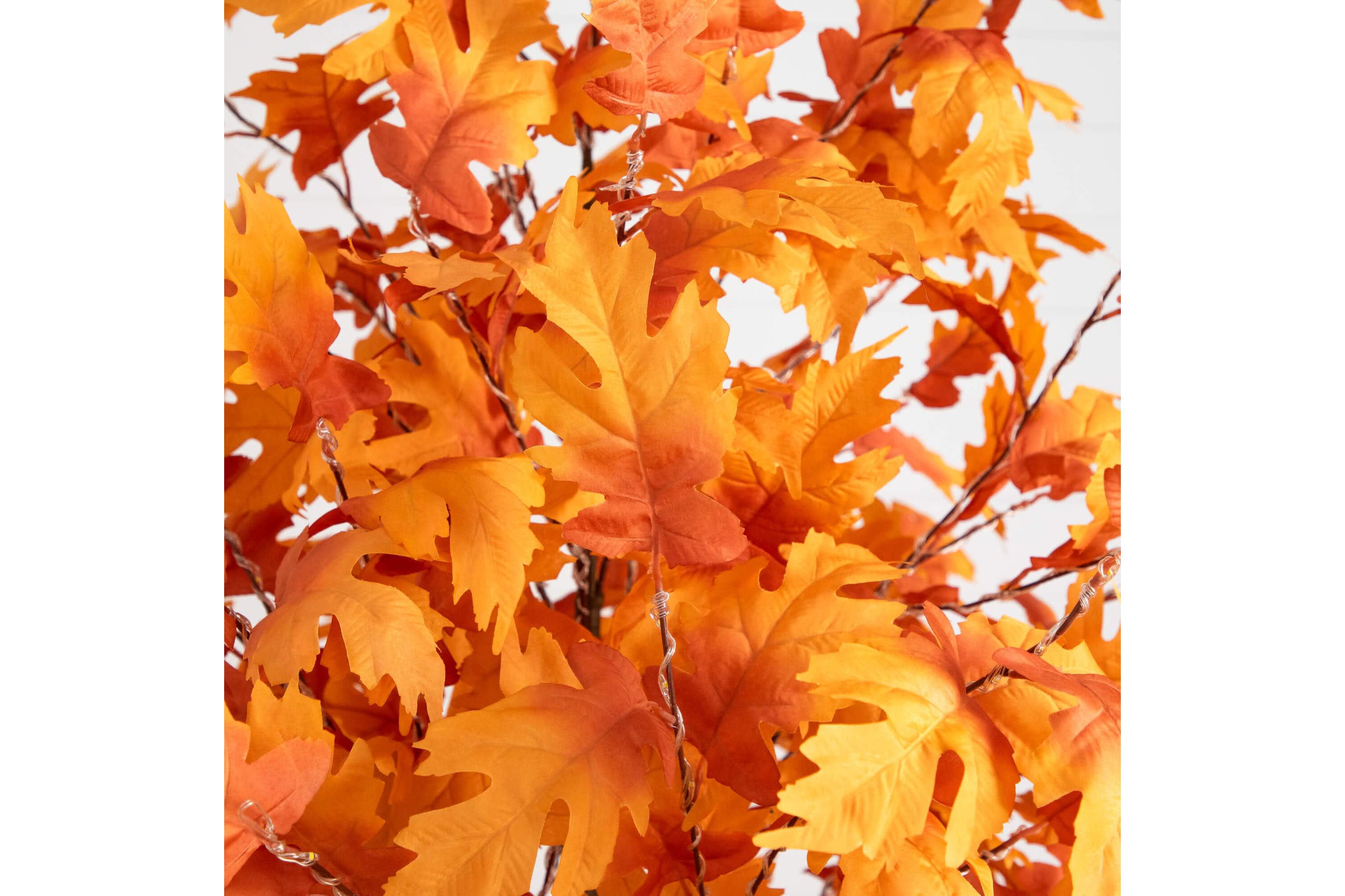 Nearly Natural 8-Foot Pre-Lit Autumn Maple Artificial Fall Tree with ...