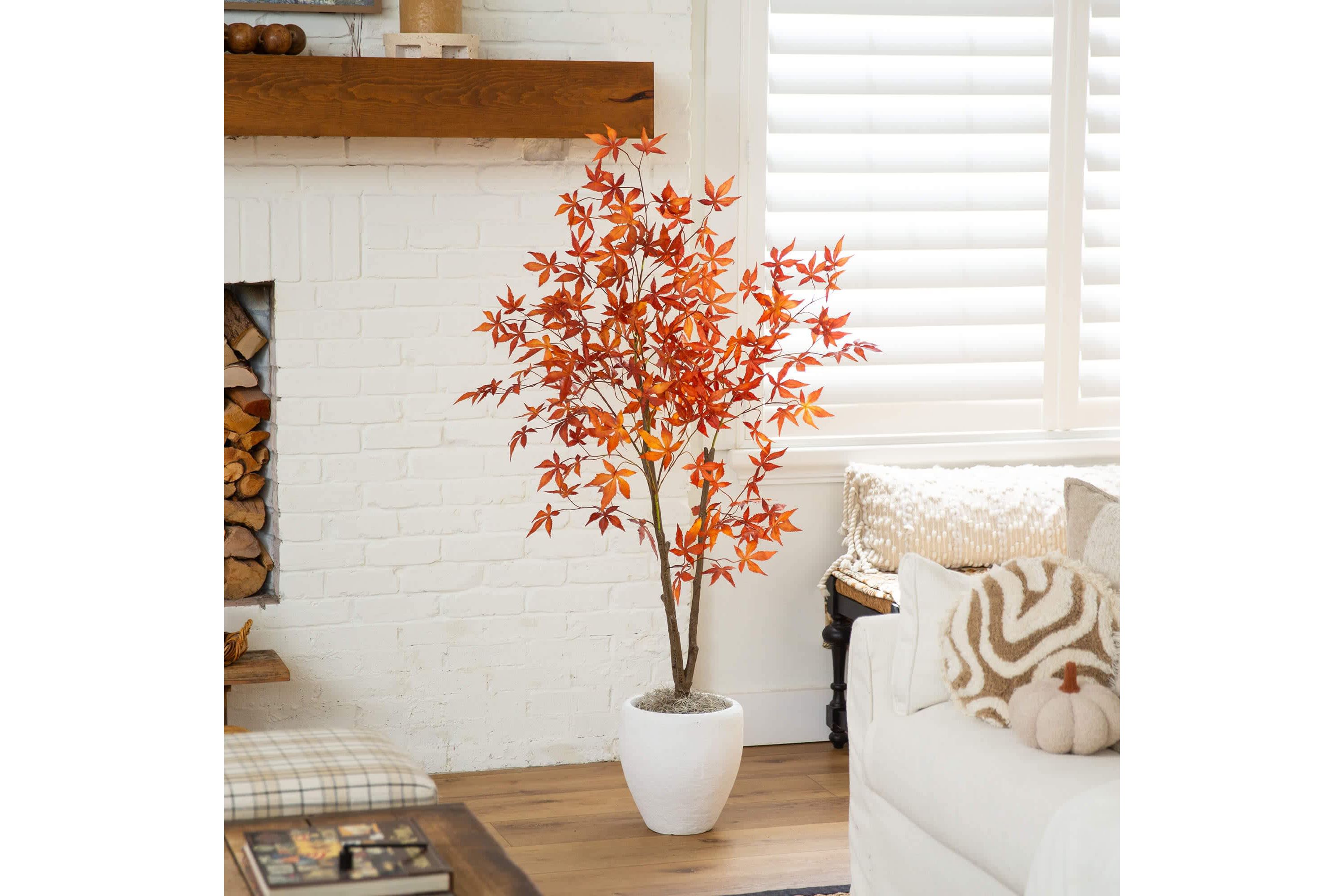 Nearly Natural 5-Foot Autumn Japanese Maple Artificial Fall Tree | Belk