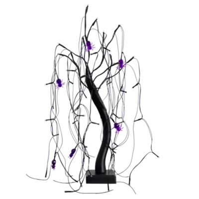 Nearly Natural 2-Foot Pre-Lit Halloween Artificial Black Spooky Spider ...