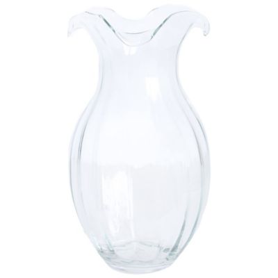 Vietri Hibiscus Glass Pink Vertical Fluted Large Vase | Belk