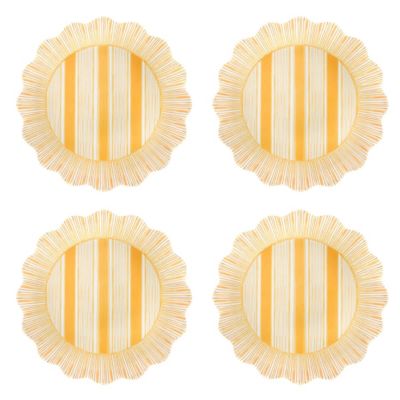 Juliska Cabana Stripe Melamine Dessert/Salad Plate Set/4 - Sunshine | belk