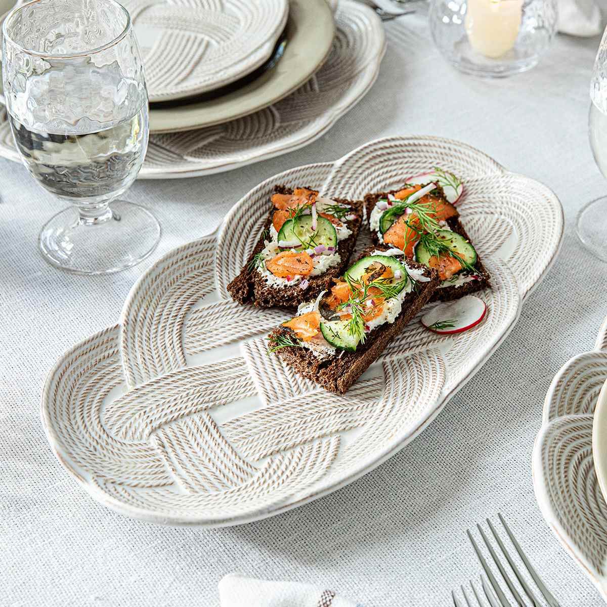 Juliska Le Panier Mystic Knot 15" Hostess Tray - Whitewash | Belk
