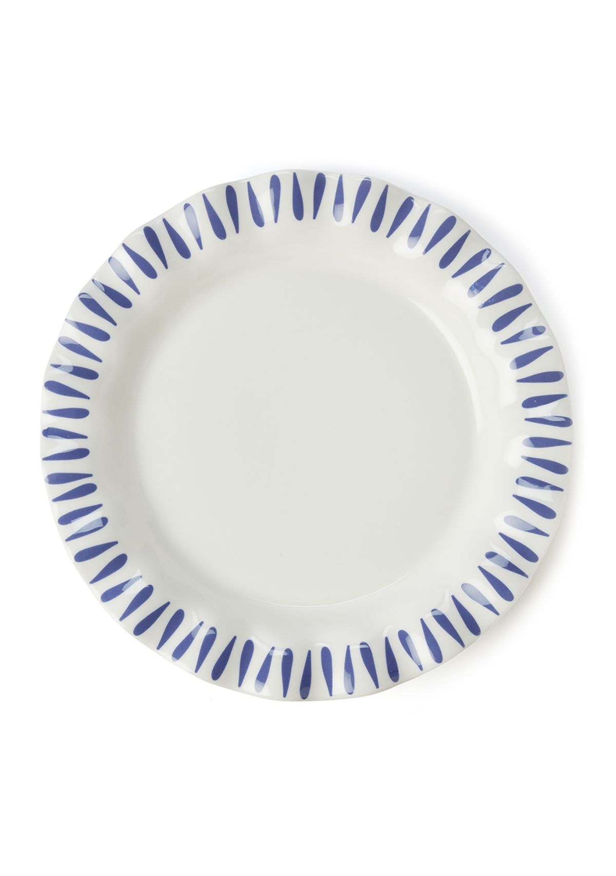 COTON COLORS Iris Blue Drop Ruffle Dinner Plate | Belk