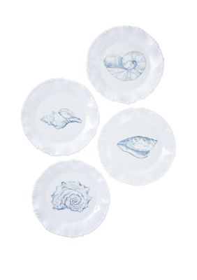 Crown & Ivy™ Set of 4 Coastal Melamine Salad Plates | belk