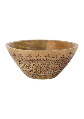 Biltmore® 10" Mango Wood Etched Vine Serving Bowl | belk