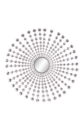 Patton Picture Jeweled Silver Round Starburst Mirror | belk