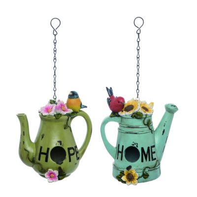 Transpac Transpac Resin Bird & Flower Home and Welcome Watering Can ...