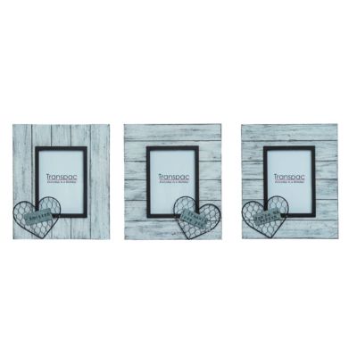 Transpac Transpac MDF Wire Heart Frame Set of 3 Valentines Home ...
