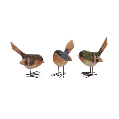 Transpac Transpac Large Resin Bright Texture Bird Set of 3 Spring Home ...