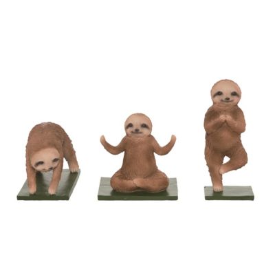 Transpac Transpac Resin Yoga Sloth Figurine Set of 3 Spring Home ...