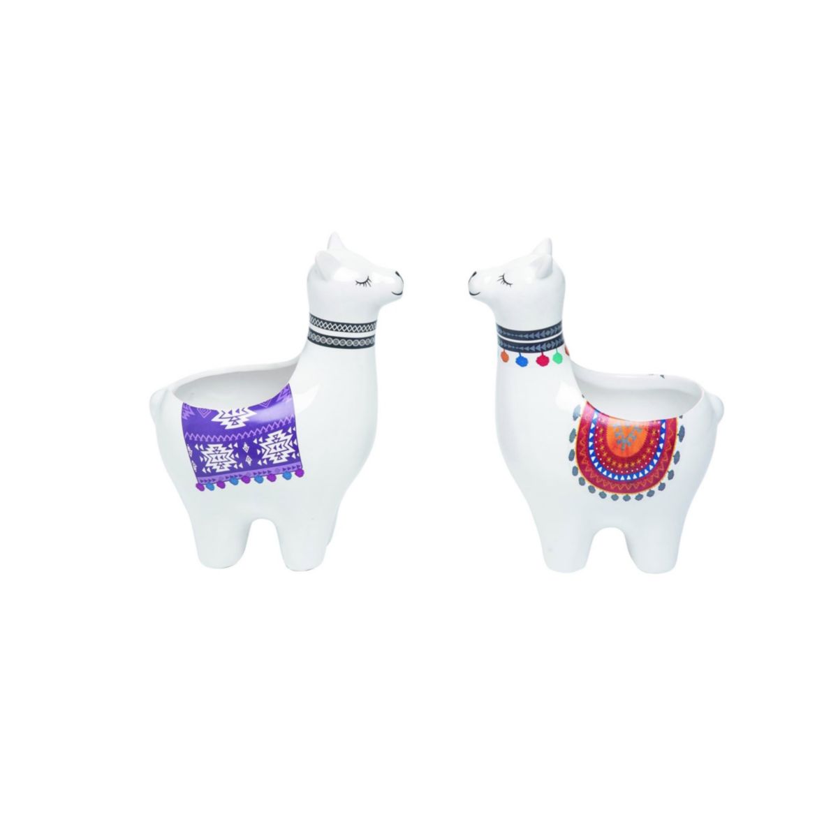 Transpac Transpac Ceramic Llama Planter Set of 2 Spring Home ...