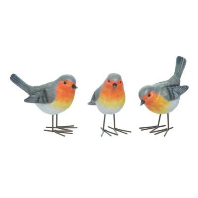 Transpac Transpac Large Resin Robin Bird Set of 3 Spring Home ...
