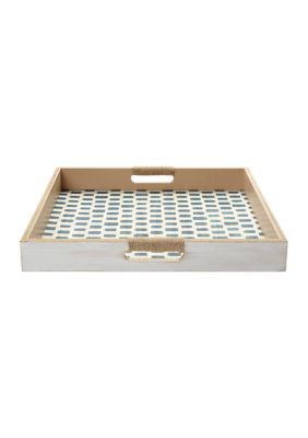 Transpac Large Blue Rectangle Tray | belk