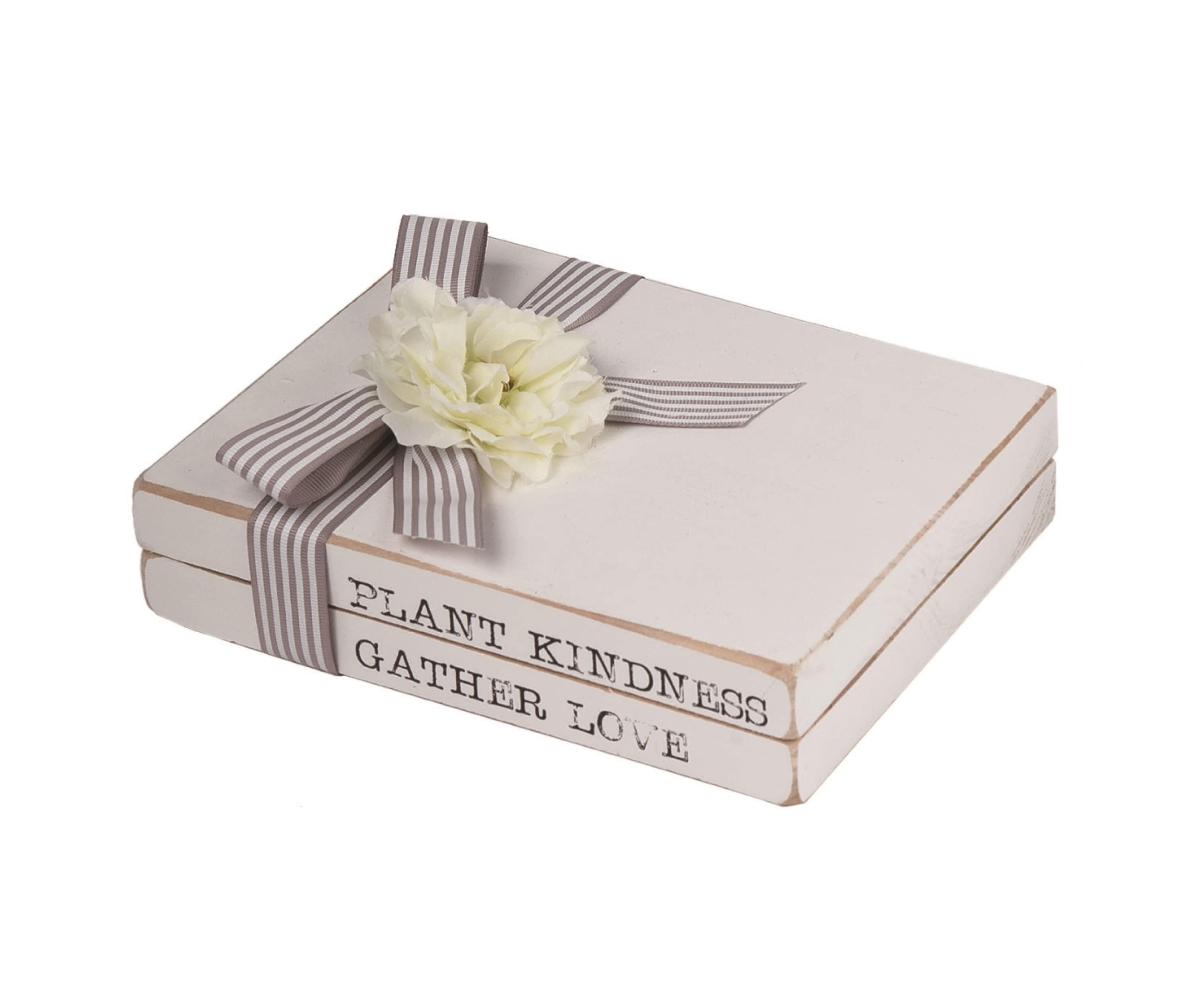 Transpac Transpac Wood 8.63" White Spring Plant Kindness Book Stack | Belk