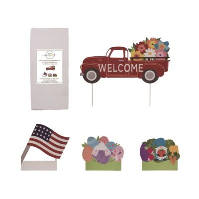 Transpac Transpac Metal 22.75" Multicolor Spring Interchangeable Truck ...