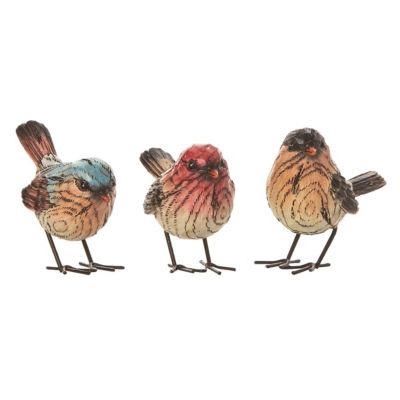 Transpac Transpac Small Resin Colorful Woodgrain Bird Set of 3 Spring ...
