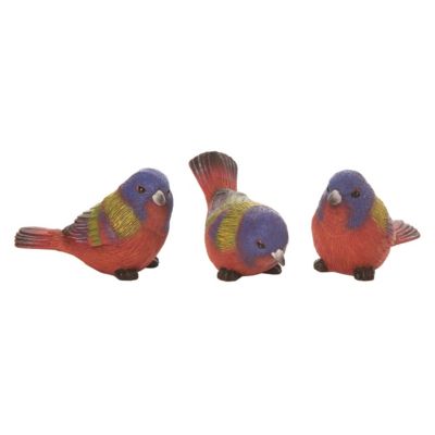 Transpac Transpac Resin 4" Multicolor Spring Painted Bunting Birds Set ...