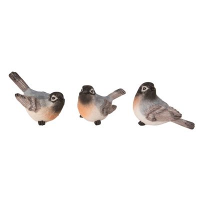Transpac Transpac Medium Blue & Peach Bird Set of 3 Spring Home ...