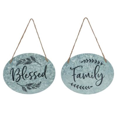 Transpac Transpac Metal Blessed / Family Sign Set of 2 Spring Home ...