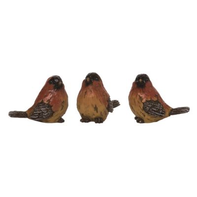 Transpac Transpac Small Resin Deep Red Bird Set of 3 Spring Home ...