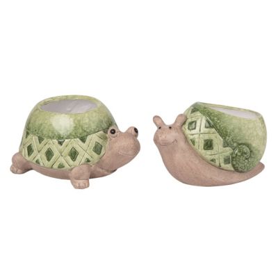 Transpac Transpac Terracotta Garden Critter Planter Set of 2 Spring ...