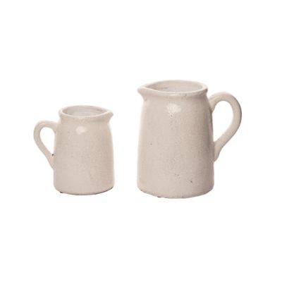 Transpac Transpac Ceramic White Everyday Ivory Jar Set of 2 | belk