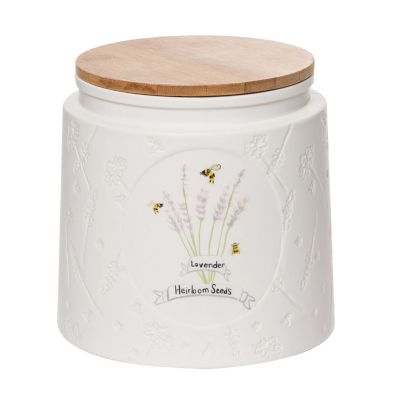 Transpac Transpac Ceramic 7" Off-White Lavender and Lilac Cookie Jar | belk