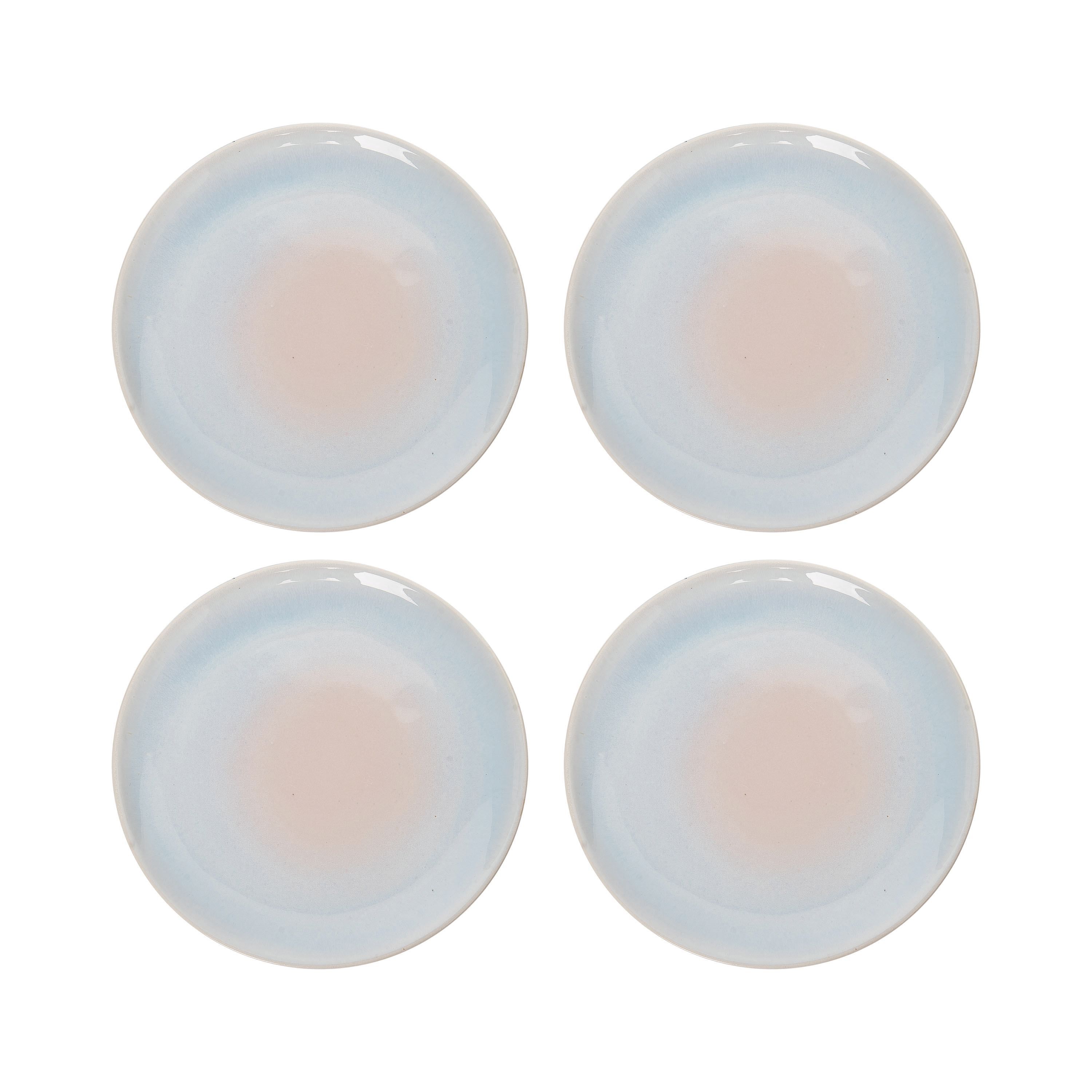Transpac Transpac Ceramic 8" Sanctuary Reactive Glaze Plates Set of 4 ...