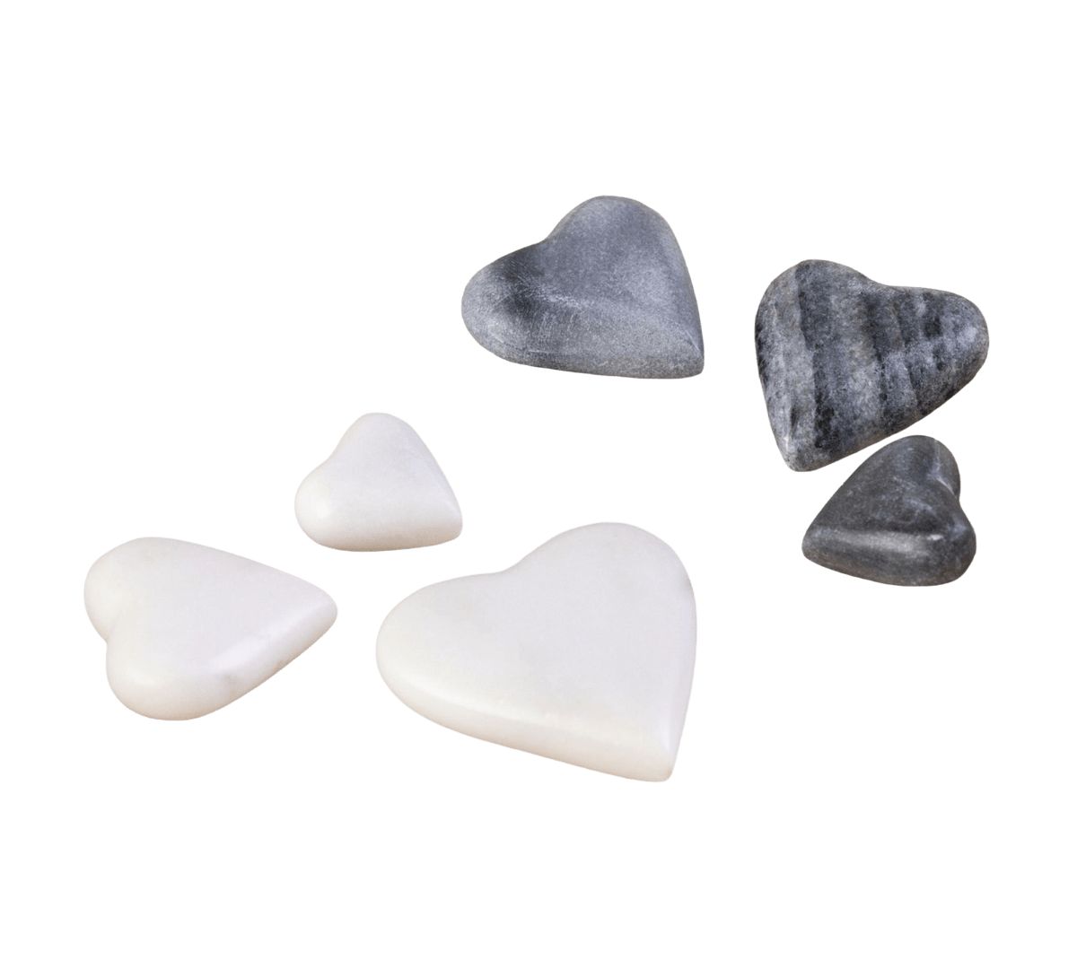 Transpac Transpac White/Gray Marble Hearts S/Set of 3 2 Spring Home ...