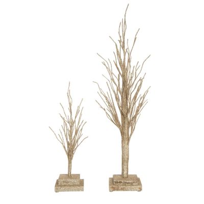 Transpac Transpac Christmas Gilded Trees Set of 2 | Belk