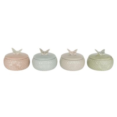 Transpac Transpac Ceramic Prayer Container with Lid Set of 4 Spring ...