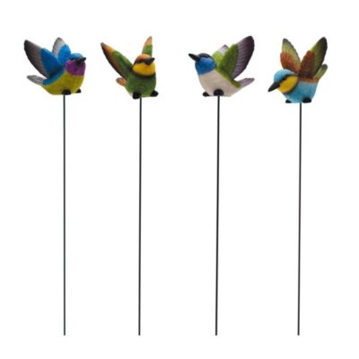 Transpac Transpac Resin Hummingbird Pick Set of 4 Spring Home ...