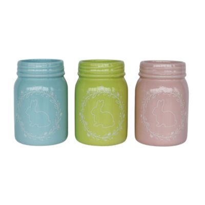 Transpac Transpac Ceramic Bunny Jar Set of 3 Easter Home Decorations | belk