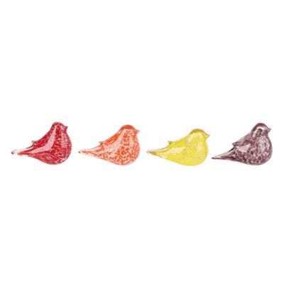 Transpac Transpac Glass Small Bird Figurine Set of 4 Spring Home ...
