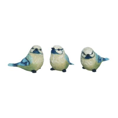 Transpac Transpac Large Resin Blue Tail Bird Set of 3 Spring Home ...