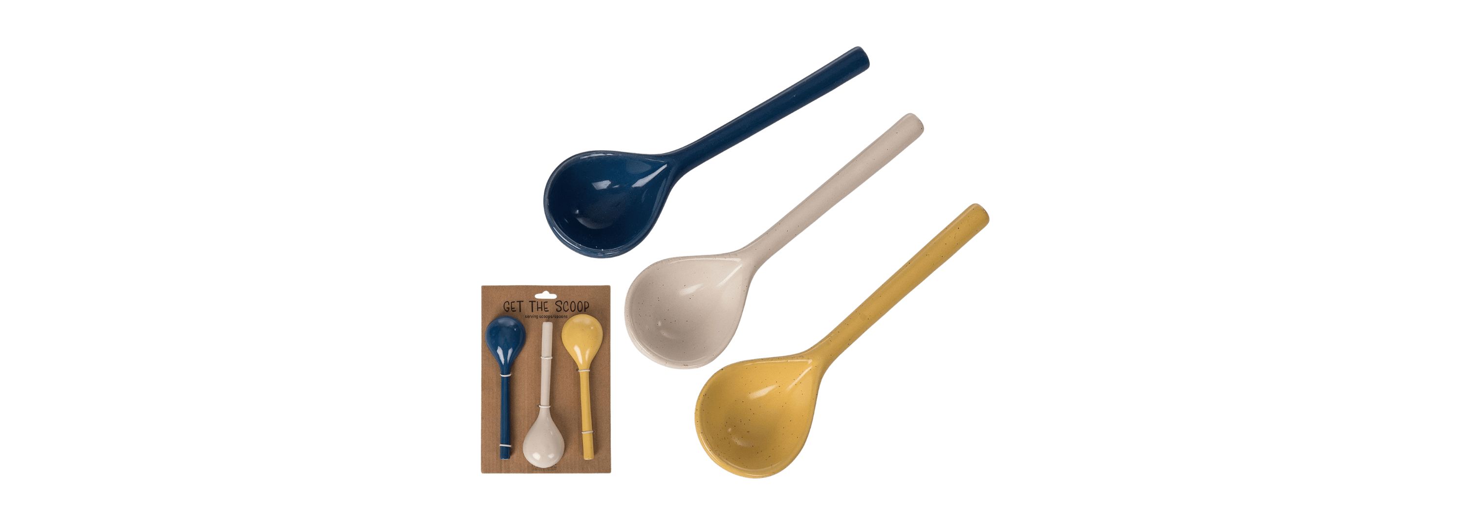 Transpac Transpac Ceramic Citrus Indigo Spoons Set of 3 Home ...