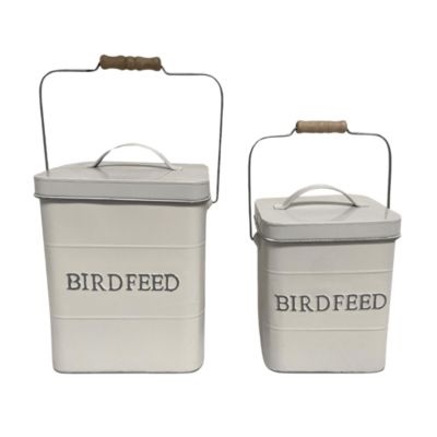 Transpac Transpac Metal Birdfeed Containers Set of 2 Home Decorations ...