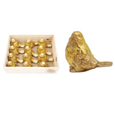 Transpac Transpac Resin Gold Birds In Crate S/12 Home Decorations ...