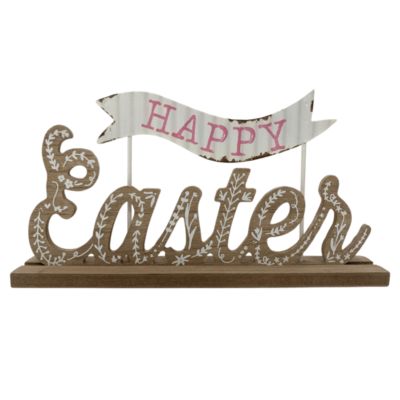 Transpac Transpac Metal/MDF Happy Easter Sign Home Decorations Easter ...