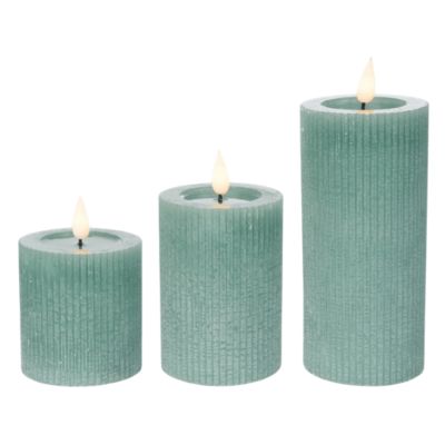 Transpac Transpac LED Wax Aqua Candles Set of 3 Home Decorations Spring ...