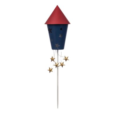 Transpac Transpac Metal Rocket Garden Yard Stake Home Decorations ...