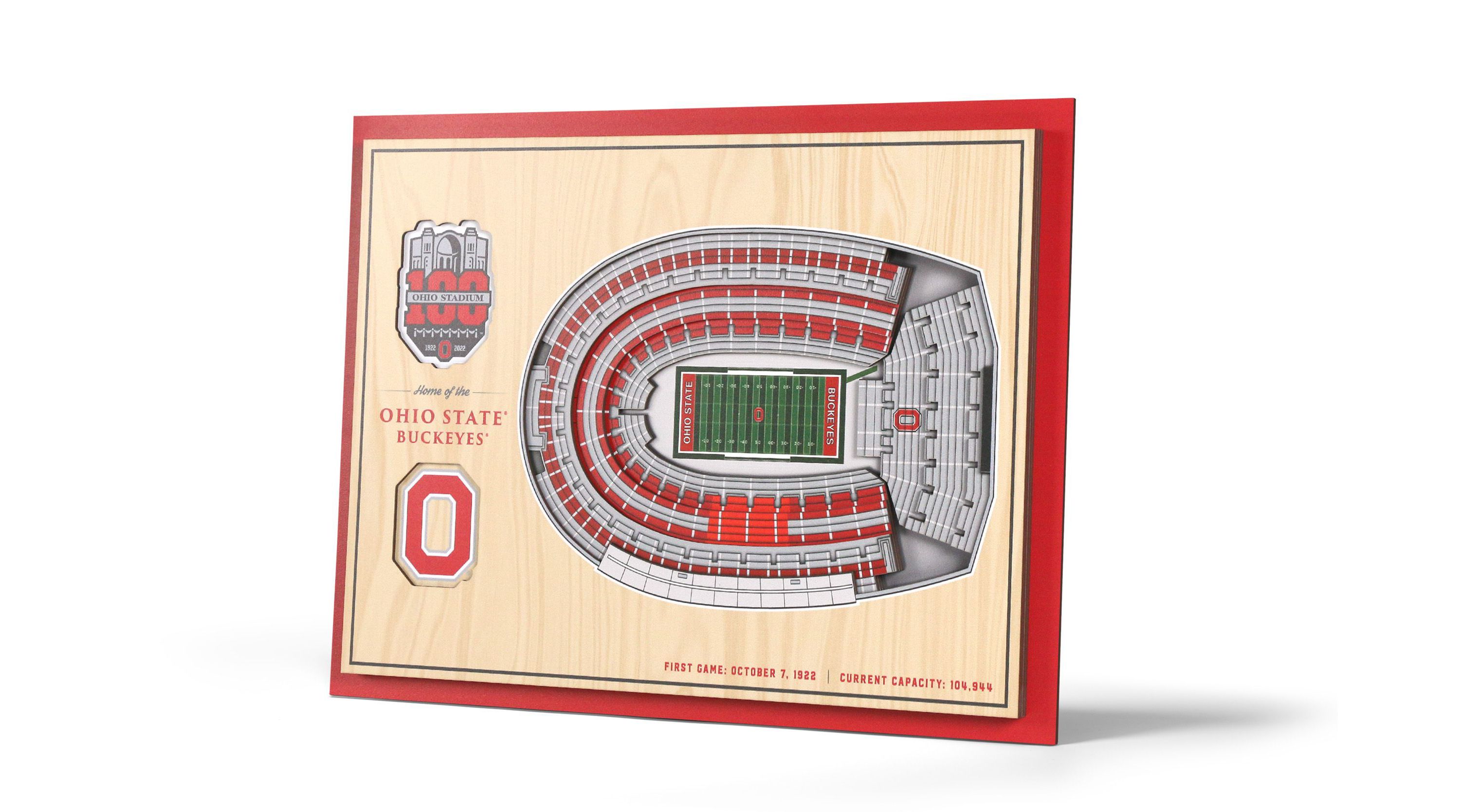 YouTheFan YouTheFan NCAA Ohio State Buckeyes 100th 5-Layer StadiumView ...