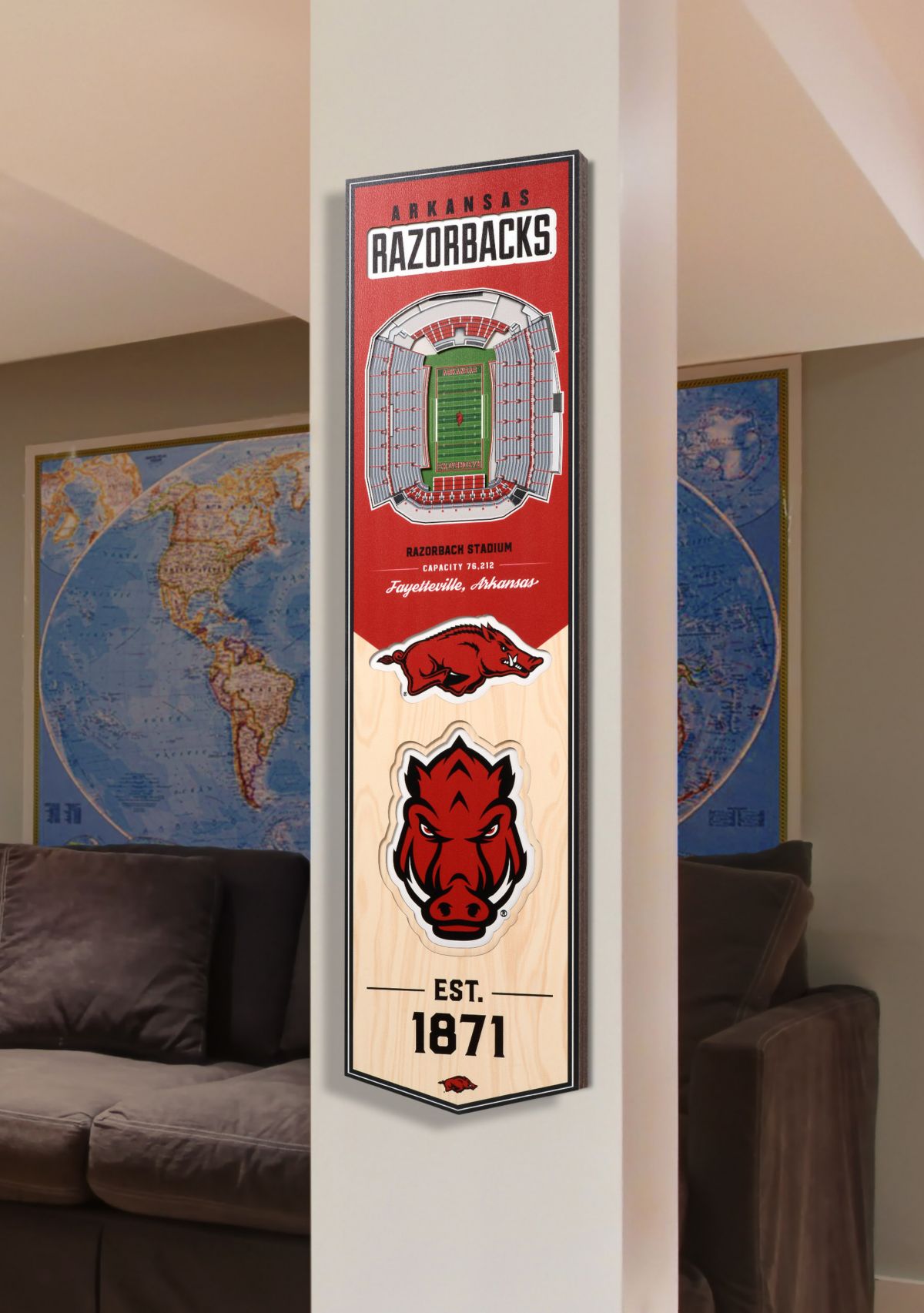 YouTheFan YouTheFan NCAA Arkansas Razorbacks 3D Stadium 8x32 Banner ...