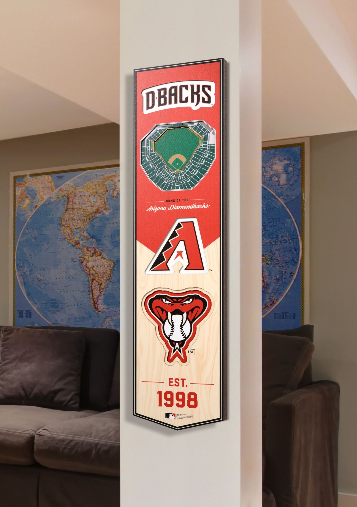 YouTheFan YouTheFan MLB Arizona Diamondbacks 3D Stadium 8x32 Banner ...
