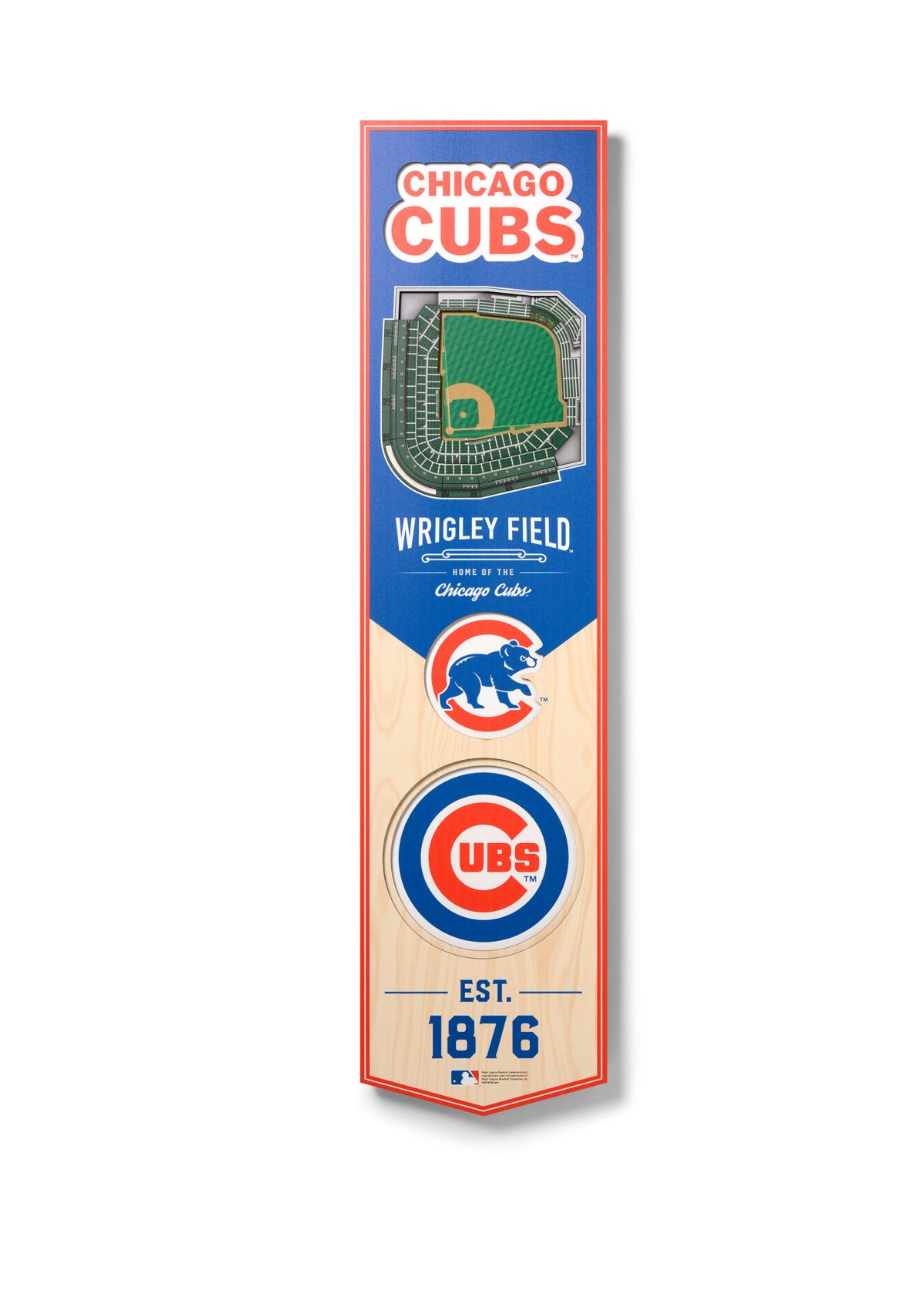 YouTheFan YouTheFan MLB Chicago Cubs 3D Stadium 8x32 Banner - Wrigley ...